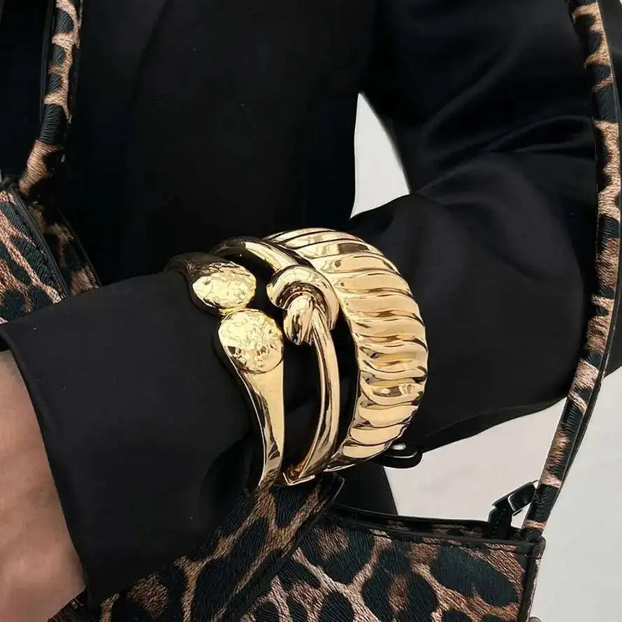 gold statement bangles